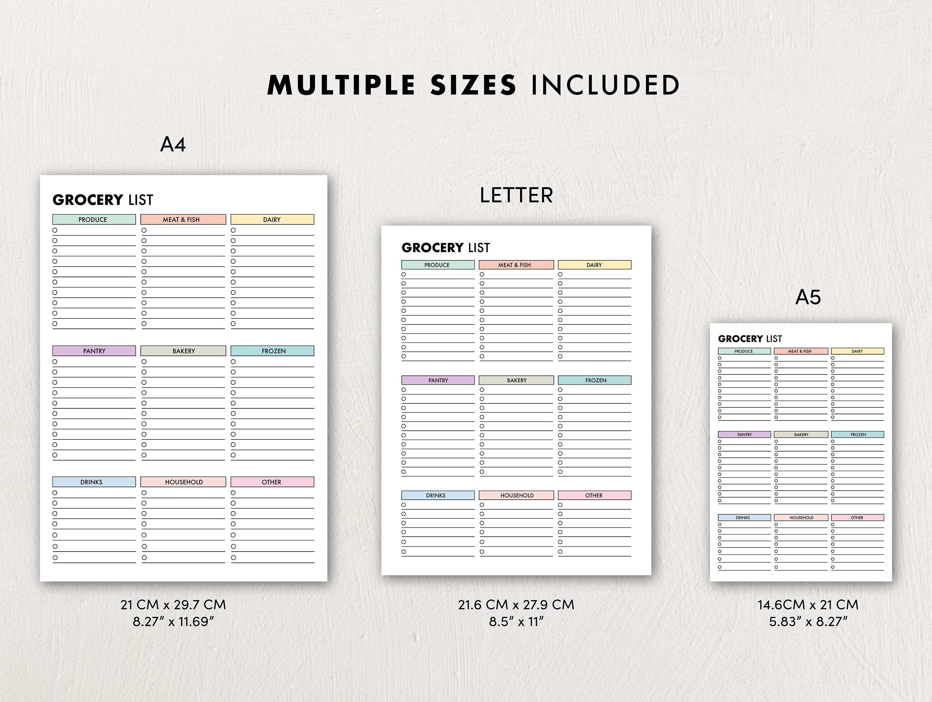 Grocery List Printable, Groceries Planner, Food Shopping List, Grocery ...
