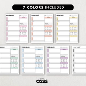 Daily Food Diary Printable for Weight Loss, Minimalist Daily Calorie ...
