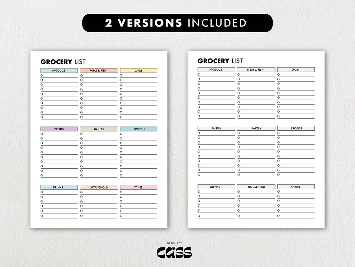 Grocery List Printable, Groceries Planner, Food Shopping List, Grocery ...