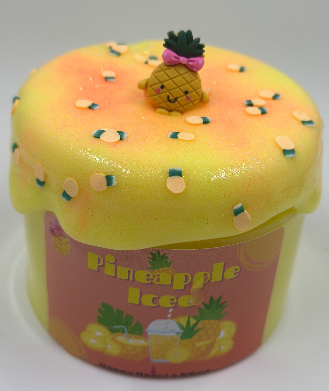 Happy Hearts Slime PINEAPPLE ICEE Jelly Pineapple Punch Slime Glitter ...