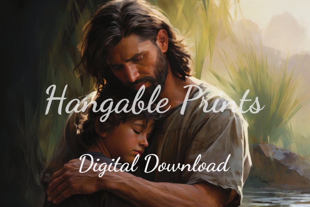 Jesus Hugging Boy Art Print, Christian Wall Art (digital Download) - Etsy