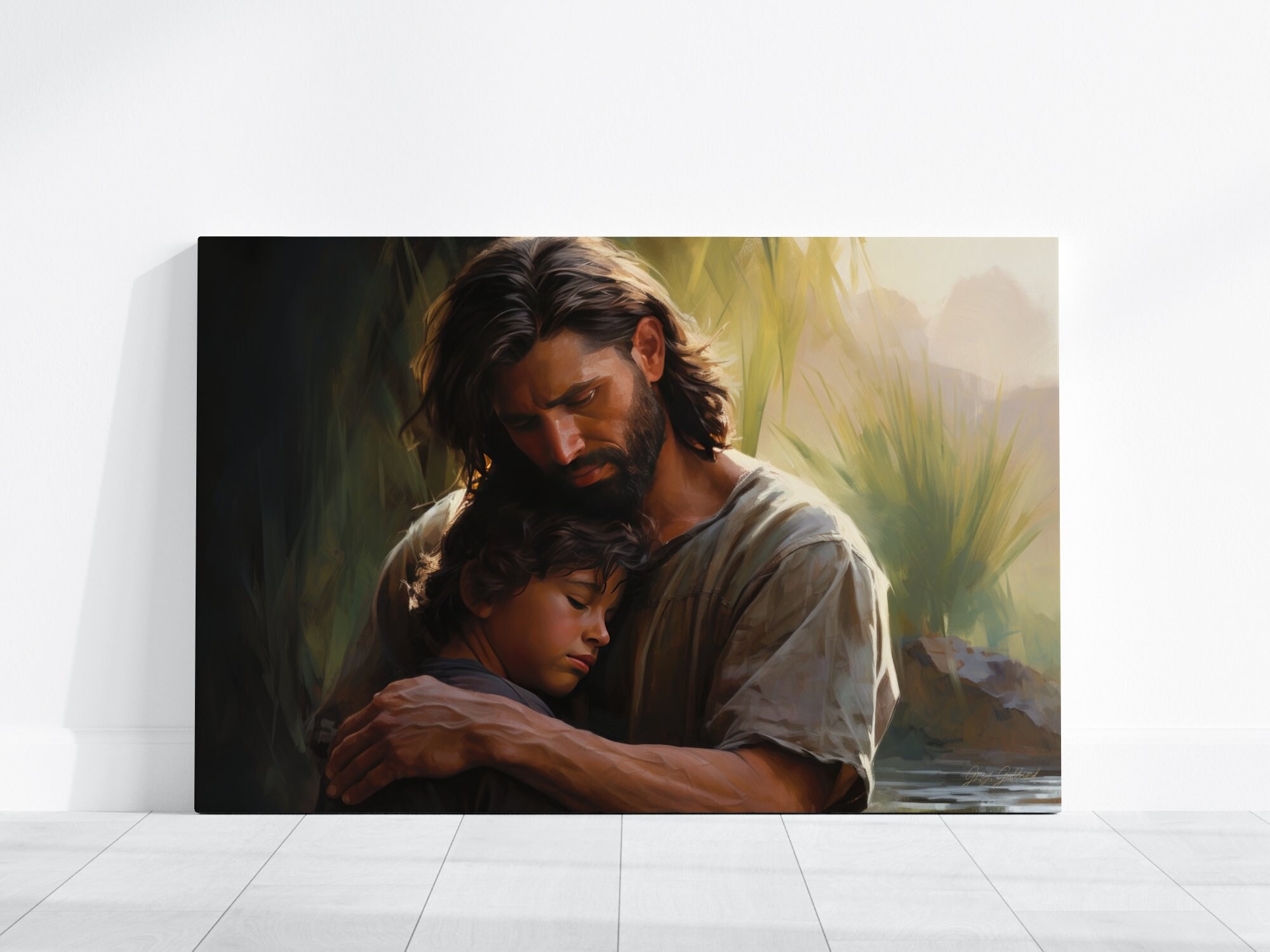 Jesus Hugging Boy Art Print, Christian Wall Art (digital Download) - Etsy