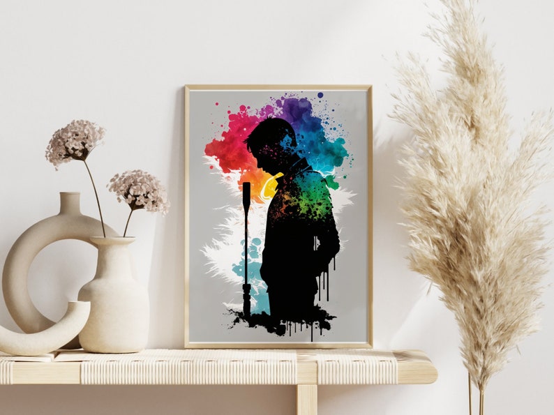 Shy Singer Splash Paintng Silhouette Splatter Painting DIGITAL DOWNLOAD ...