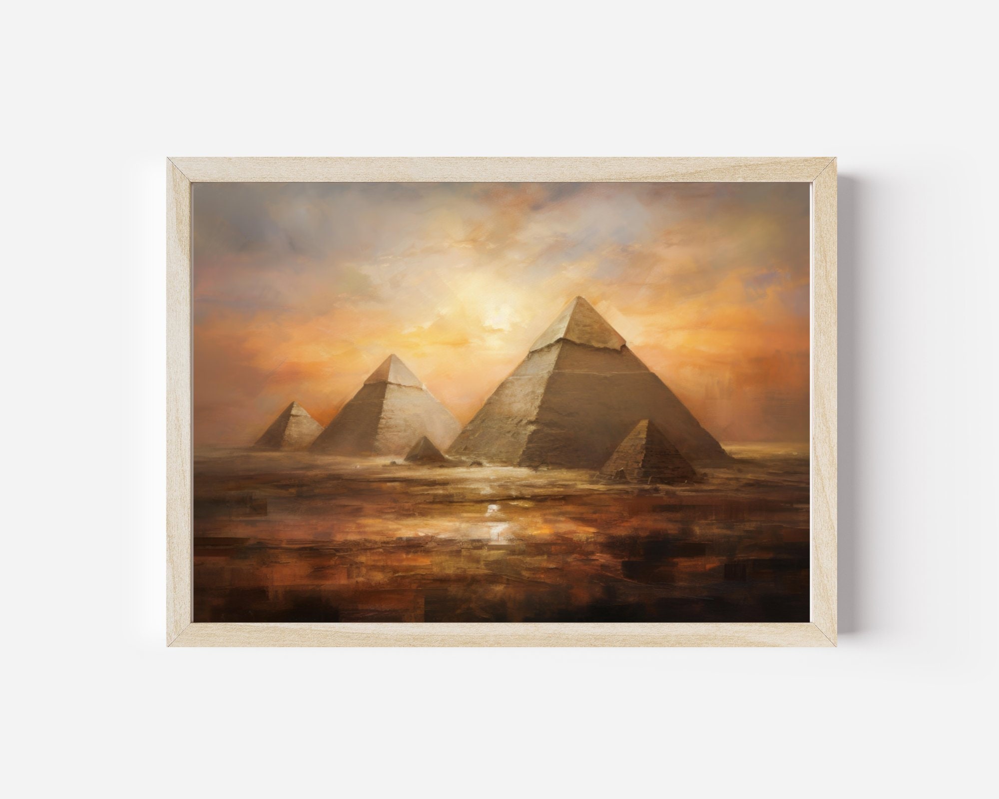 The Stoic Pyramids at Giza Impressionist Painting Digital - Etsy