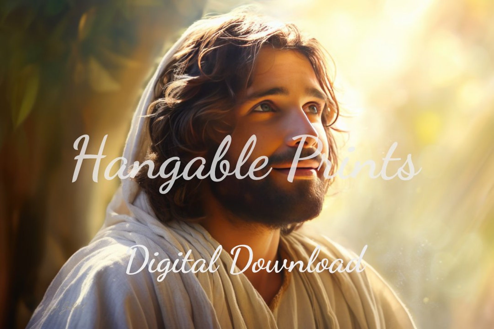 Hopeful Jesus With a Bright Background Jesus Painting the Living Christ ...