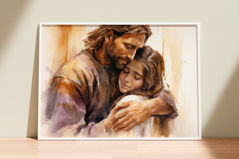 Teenage Girl in Jesus' Arms | Jesus Holding Child | Jesus Painting ...
