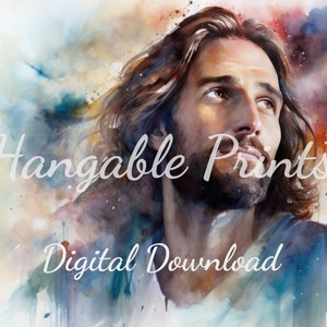Jesus Looking Out With a Watercolor Background | Jesus Painting | the ...