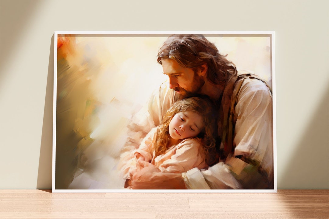 Jesus Holding a Child | Jesus Holding Little Girl | Jesus Painting ...