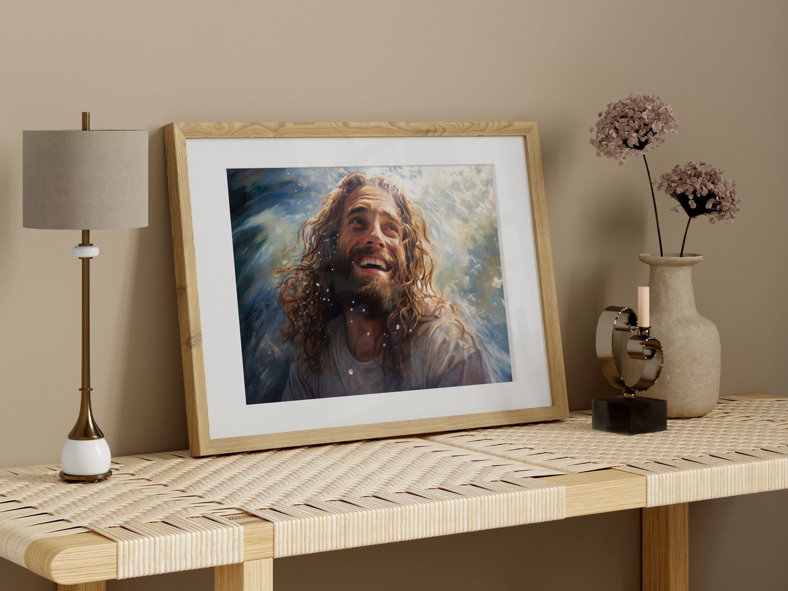 Smiling Jesus Watercolor Painting | Christian Wall Art (digital Print ...