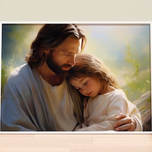 Jesus Comforting Little Girl | Jesus Holding Child | Jesus Painting ...