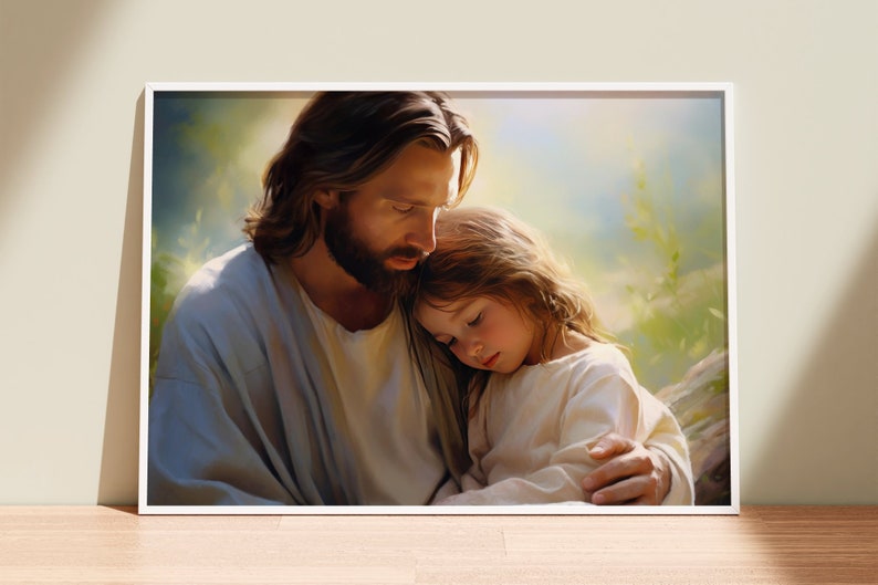 Jesus Comforting Little Girl | Jesus Holding Child | Jesus Painting ...