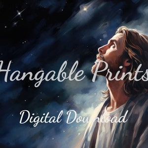 Jesus Looks up at the Night Sky | Jesus Painting | the Living Christ ...