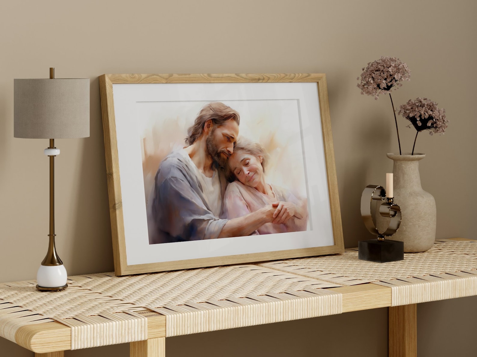 Jesus Comforts Old Woman Print | Christian Watercolor Art (digital ...