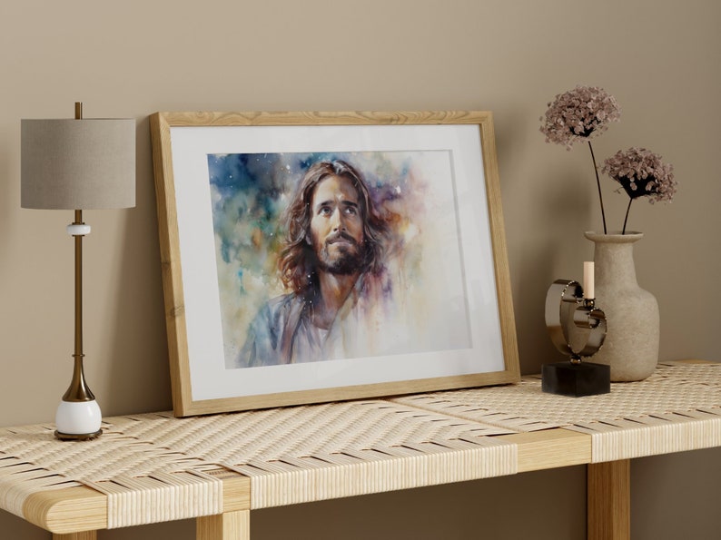 Jesus With Cosmic Watercolor Background, Before the World Was | Jesus ...