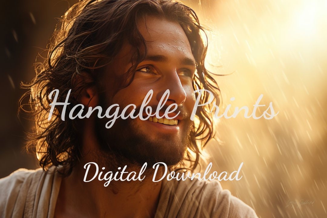 Smiling Jesus in the Rain Jesus Painting the Living Christ Picture of ...