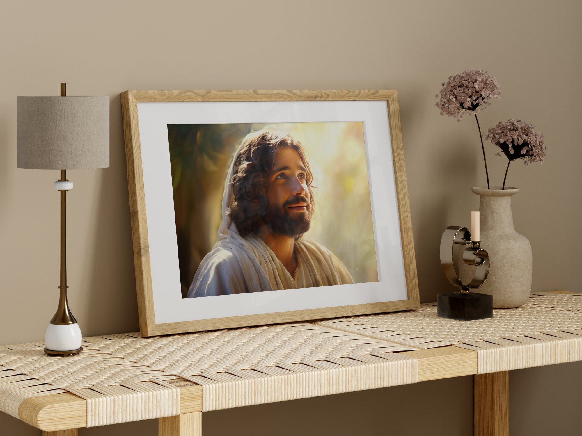 Hopeful Jesus With a Bright Background Jesus Painting the Living Christ ...