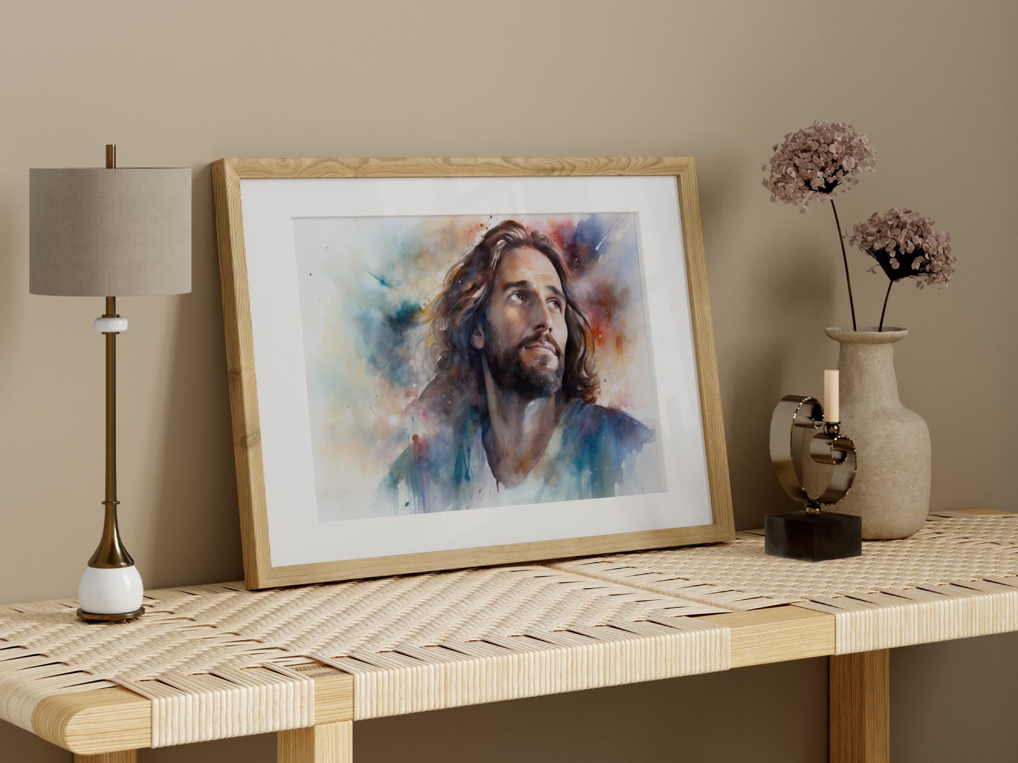 Jesus Looking Out With a Watercolor Background | Jesus Painting | the ...