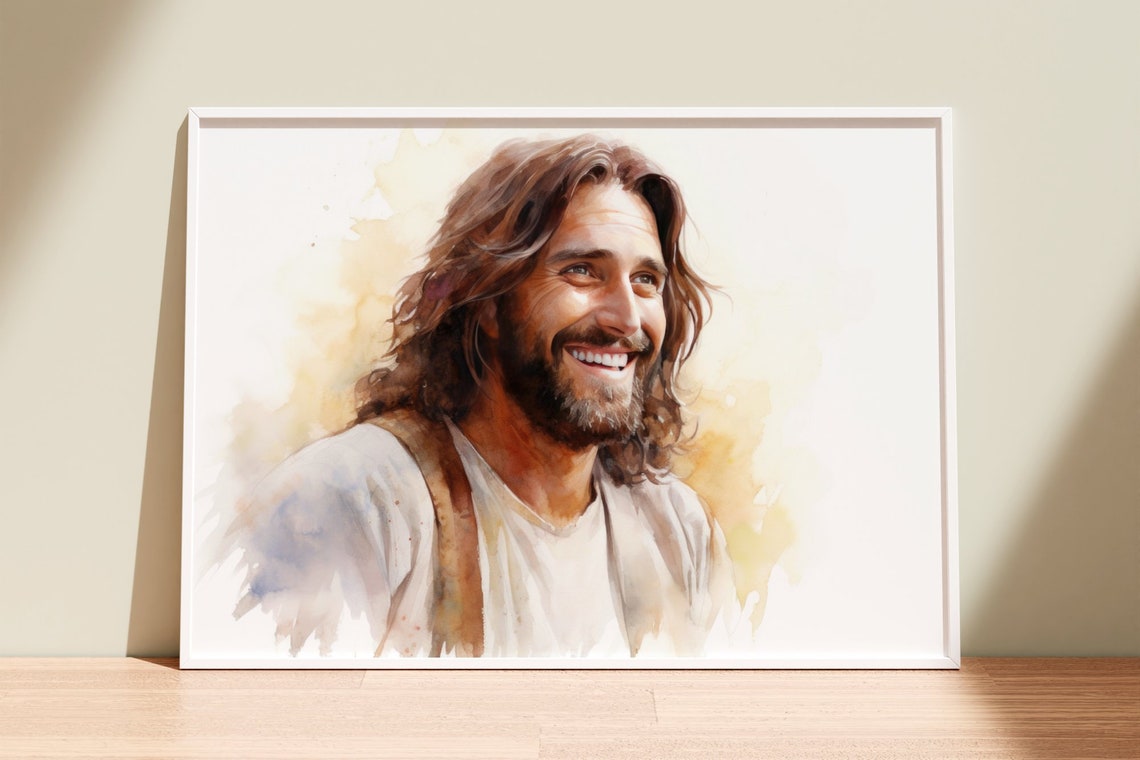 Jesus Smiling | Jesus Painting | the Living Christ | Jesus Watercolor ...