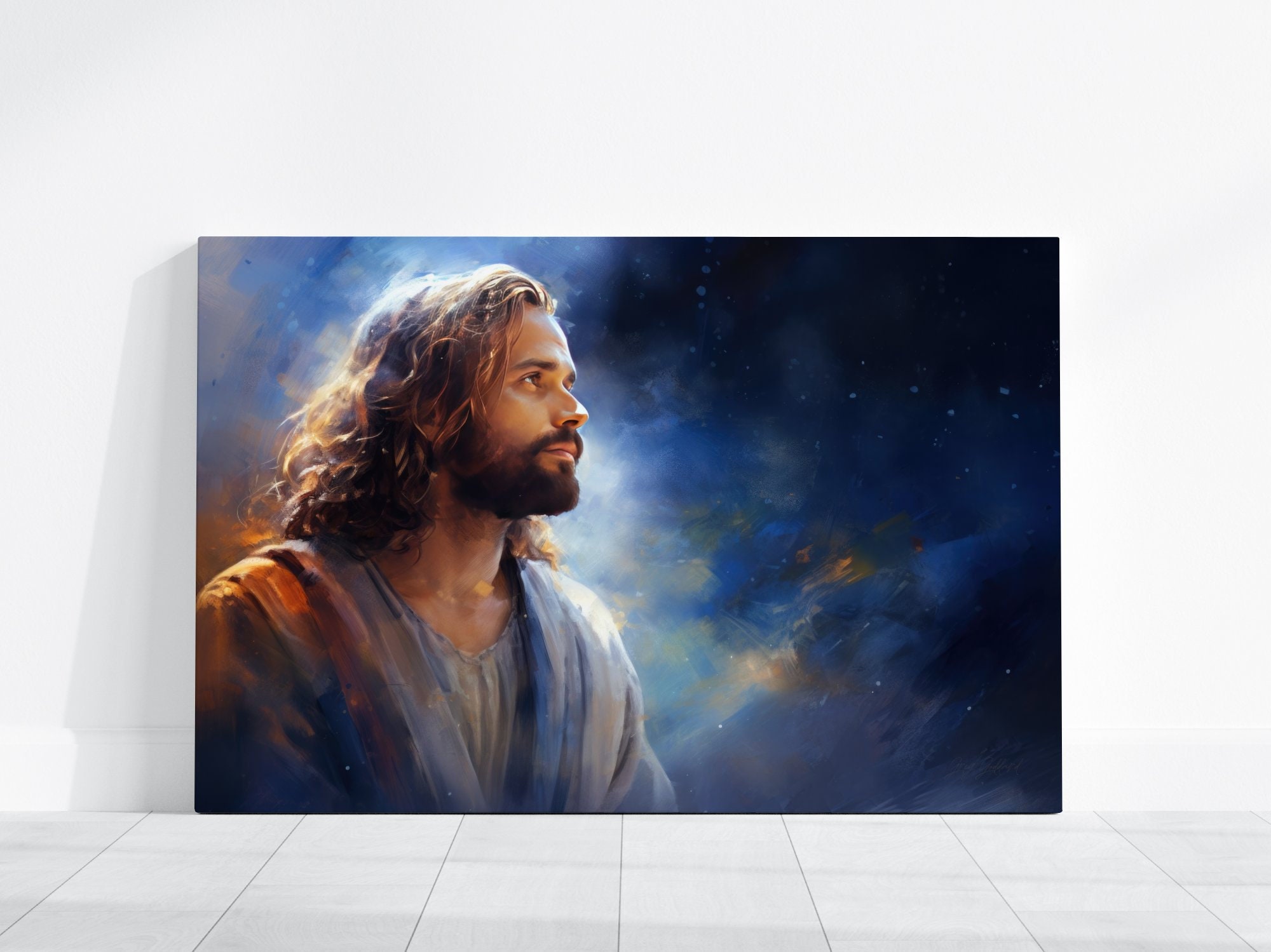 Jesus Looking Out Over the Universe Jesus Painting the Living Christ ...