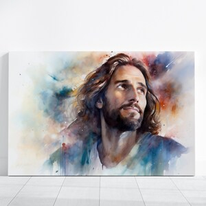 Jesus Looking Out With a Watercolor Background | Jesus Painting | the ...