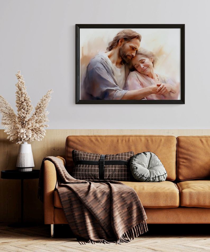 Jesus Comforts Old Woman Jesus Painting The Living Christ Jesus