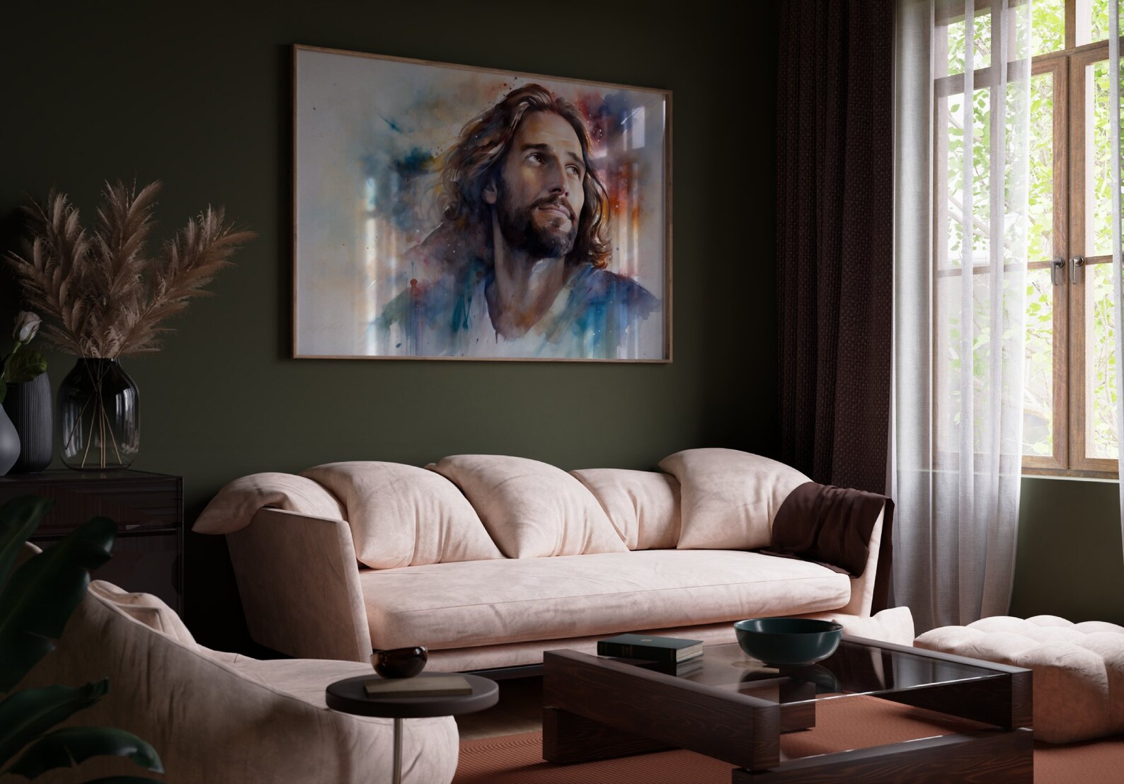Jesus Looking Out With a Watercolor Background | Jesus Painting | the ...