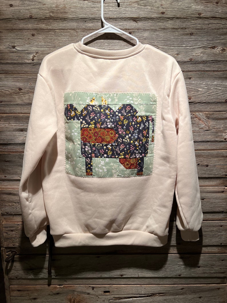 Tan Cow Quilt Block Crewneck - Etsy