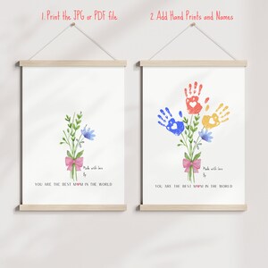 Mothers Day Handprint Craft Flower Handprint Art Birthday Activity ...