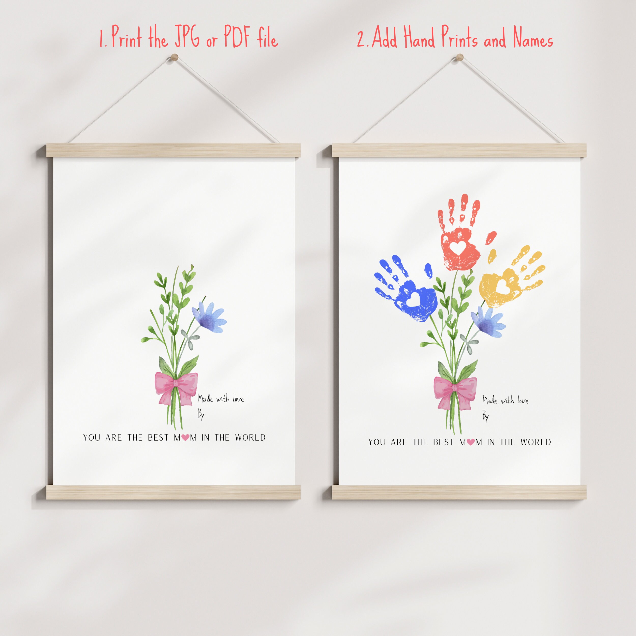 Mothers Day Handprint Craft Flower Handprint Art Birthday Activity ...