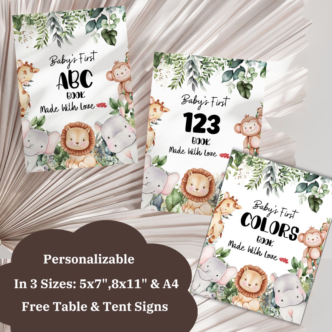 61 Pages Baby Shower Coloring Book Baby’s First ABC 123 and Colors ...