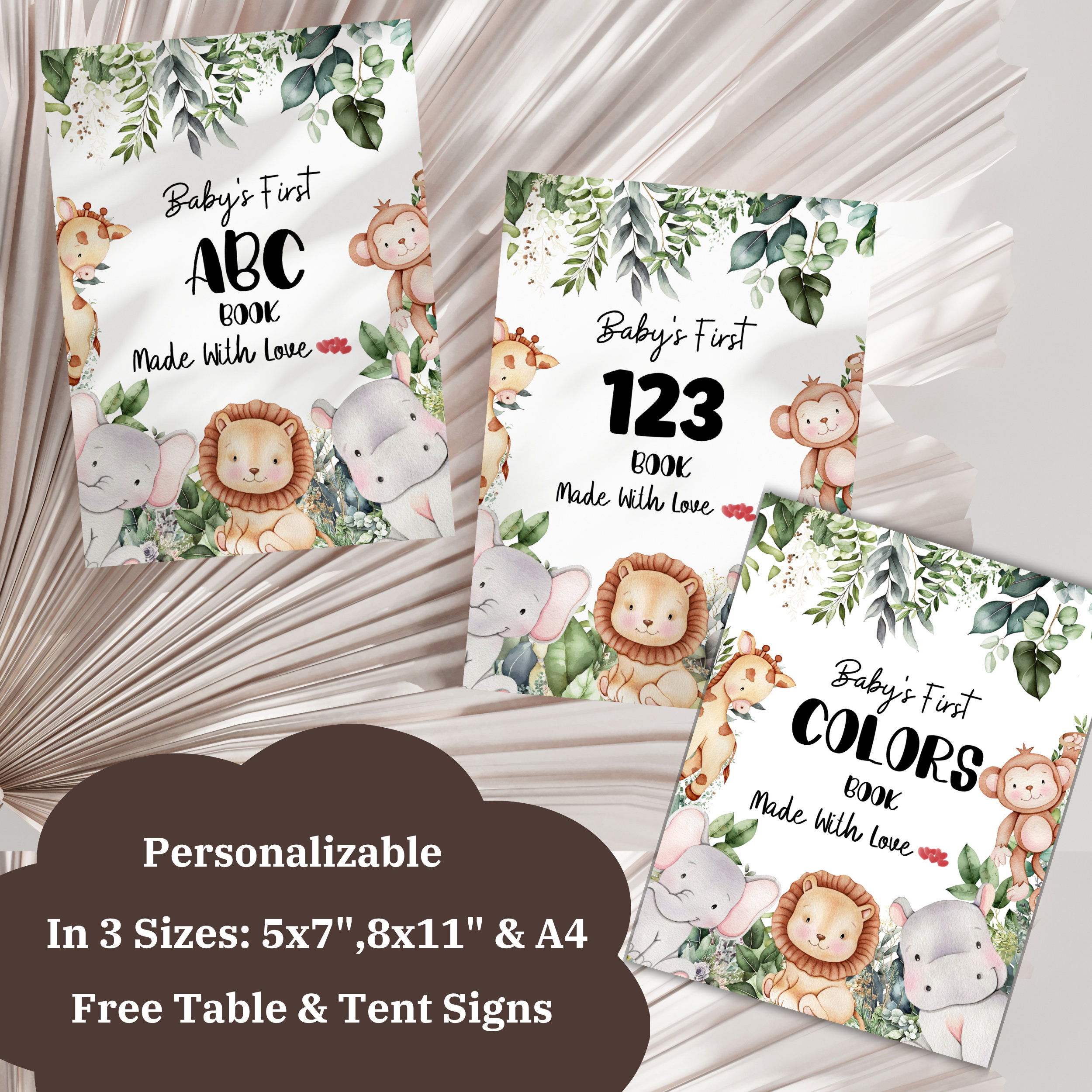 61 Pages Baby Shower Coloring Book Babys First ABC 123 and Colors ...