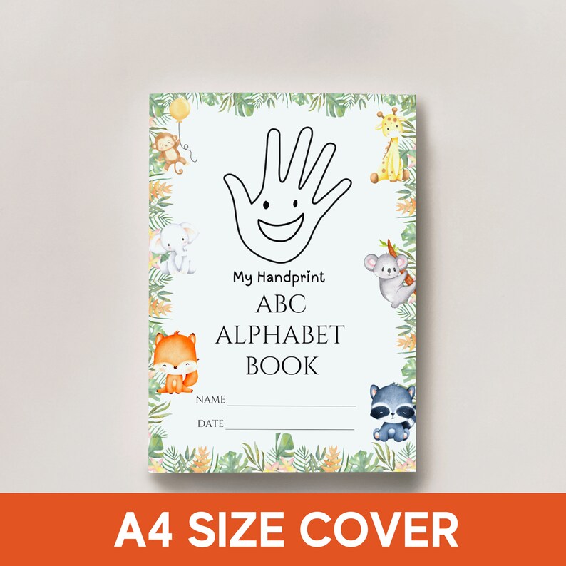 Alphabet Handprint Art: A-Z Animal Footprint Memory Book (digital ...