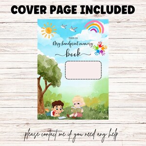 Handprint Memory Book for Kids With Poems, 12-month Yearly Printable ...