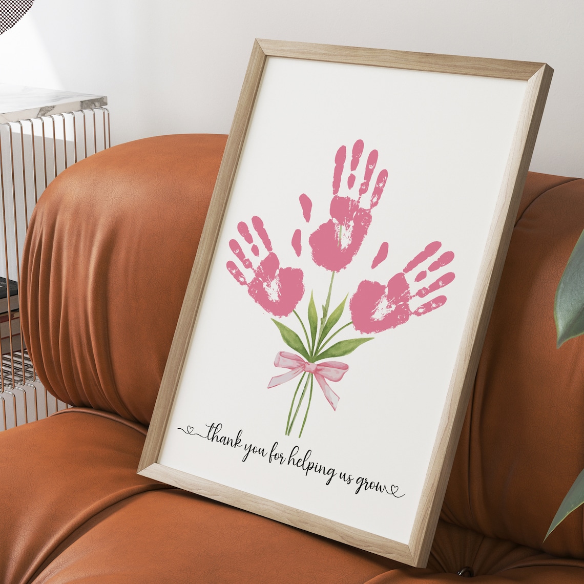 Grandma Handprint Art Printable DIY Bouquet Flowers Keepsake Craft ...