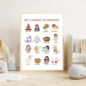 Set of 6 Boho Calming Corner Posters, Printable Emotions Chart, Coping ...