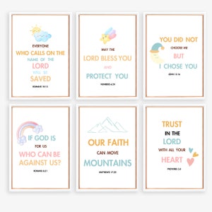 Kids Bible Verse Poster Bundle, Christian Education Printable, Sunday ...