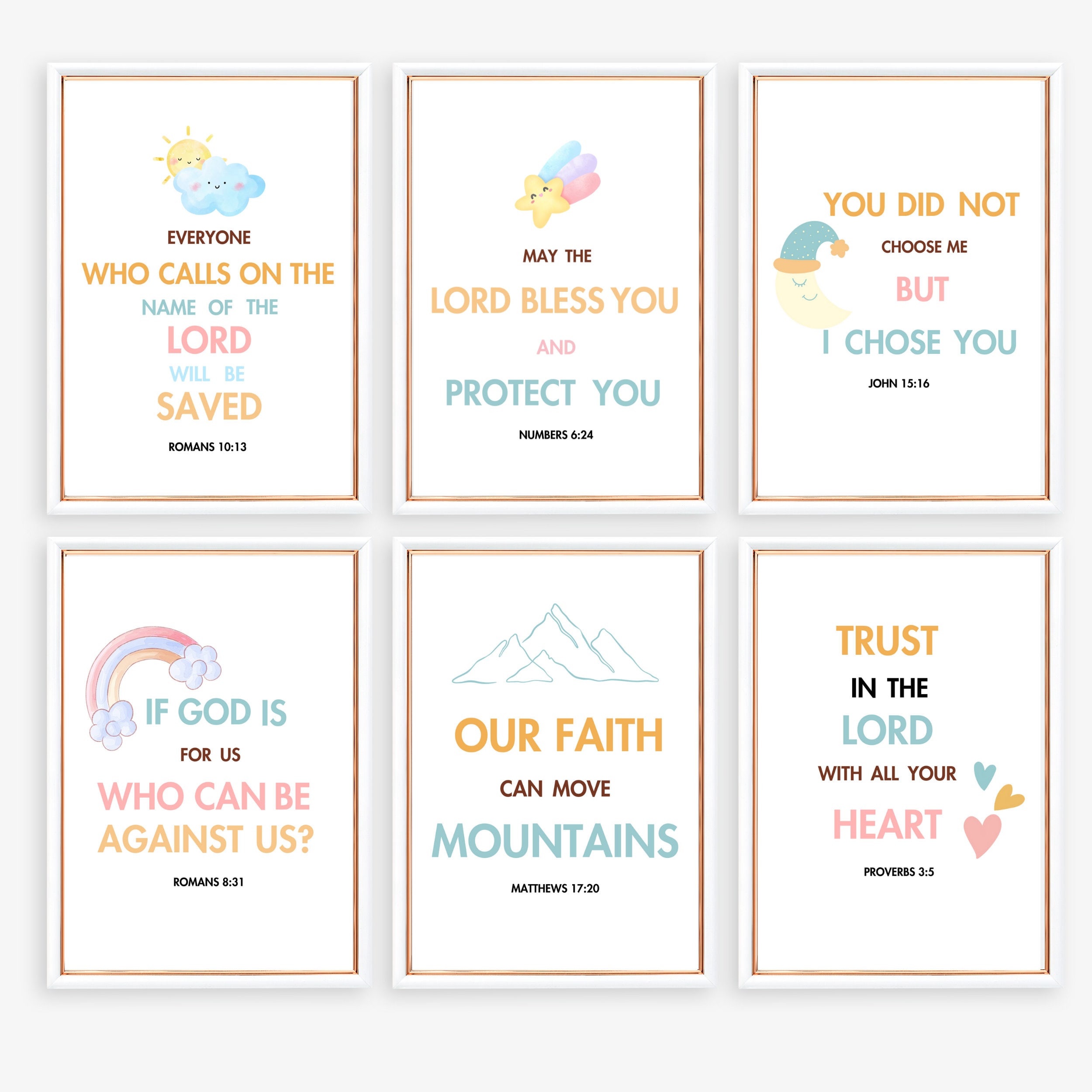 Kids Bible Verse Poster Bundle, Christian Education Printable, Sunday ...