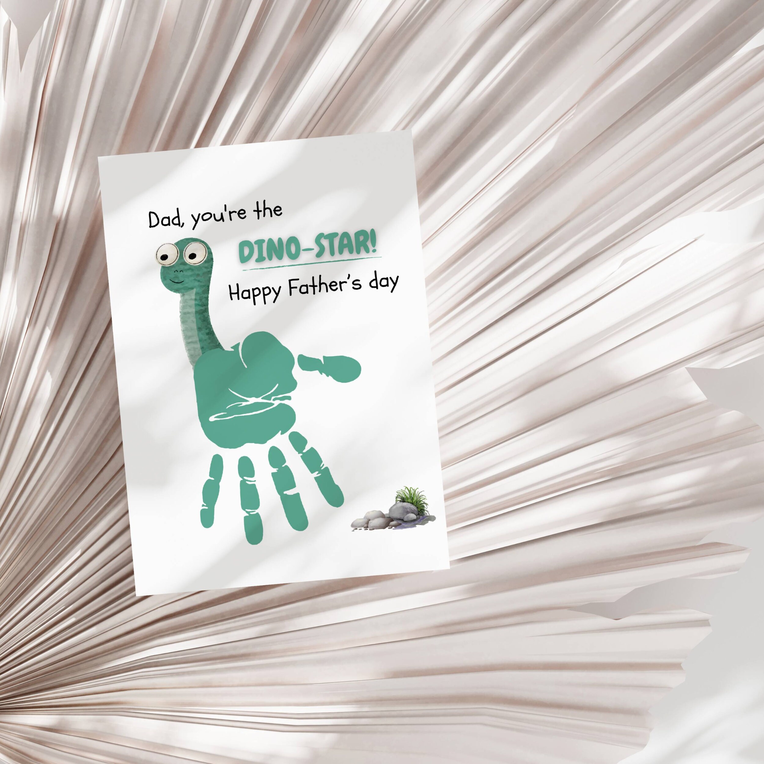 Papa Handprint Art Fathers Day Gift Dinosaur Handprint Craft DIY ...