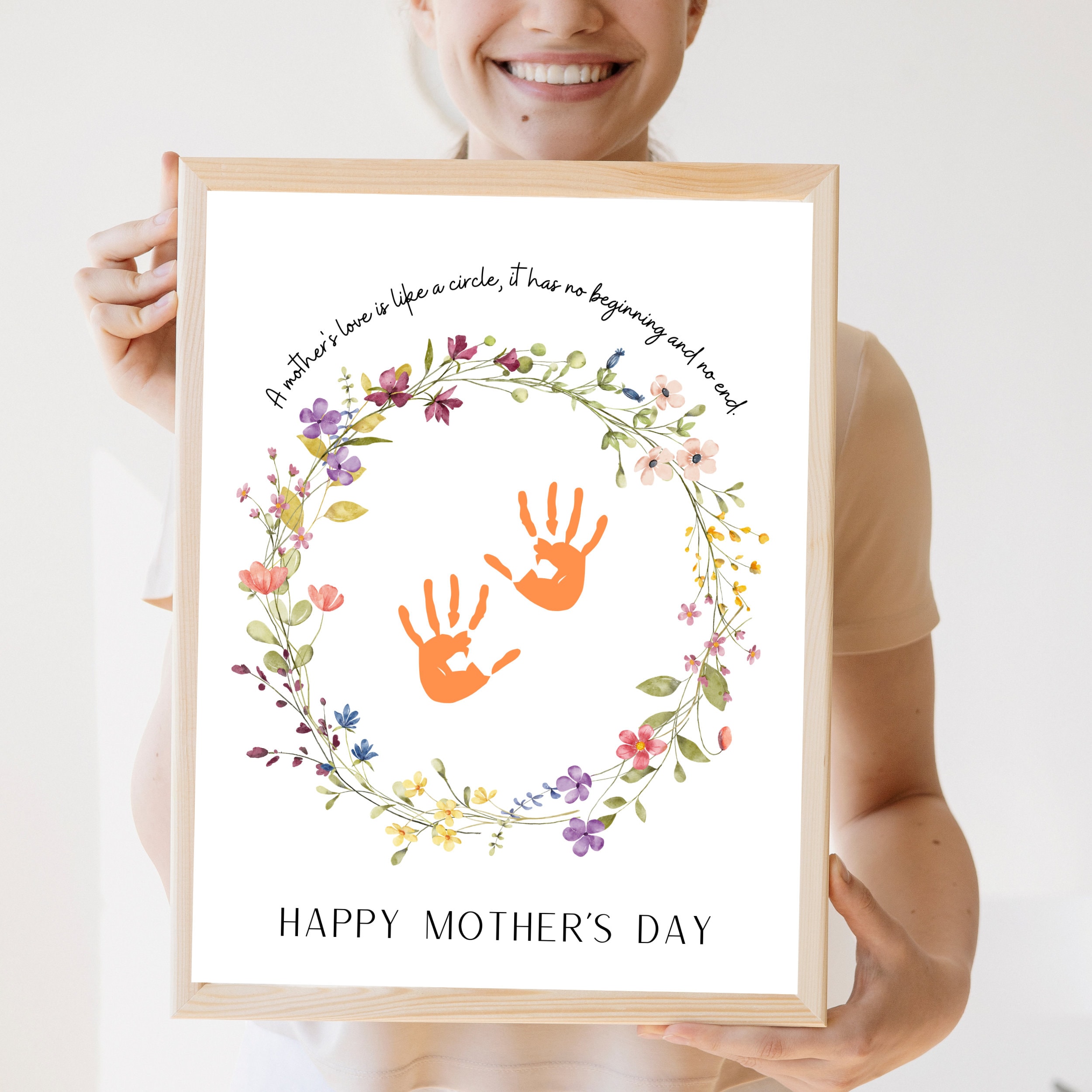 Mother's Day Handprint Keepsake Art, Personalized Gift for Mom & Nana ...