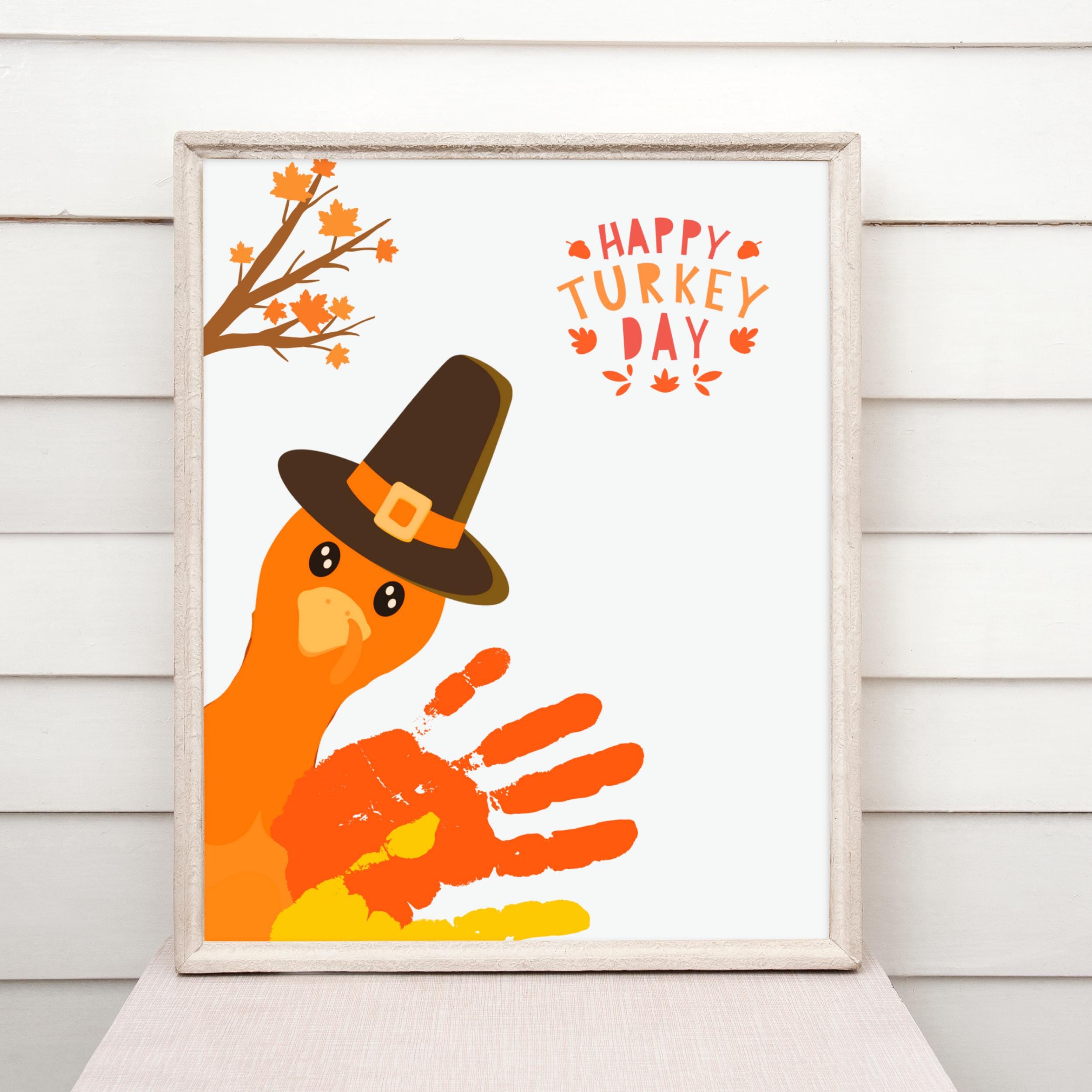 Thanksgiving Handprint Craft Bundle, Printable Thanksgiving Art for ...