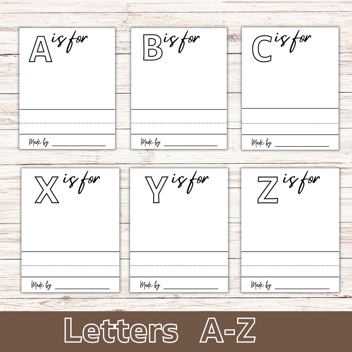 Printable Baby Shower ABC Book Template Alphabet Cards DIY - Etsy