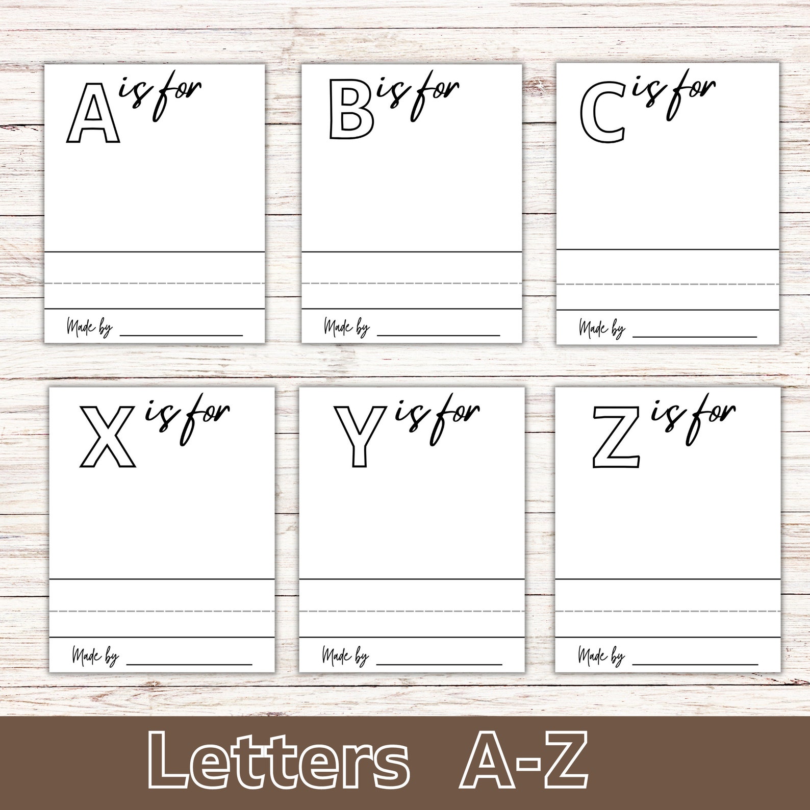 Printable Baby Shower ABC Book Template Alphabet Cards DIY - Etsy