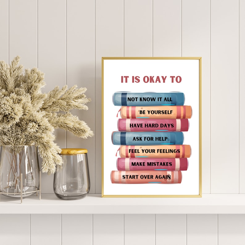 It's Okay to Not Be Okay Poster Inspirational Kids Room - Etsy