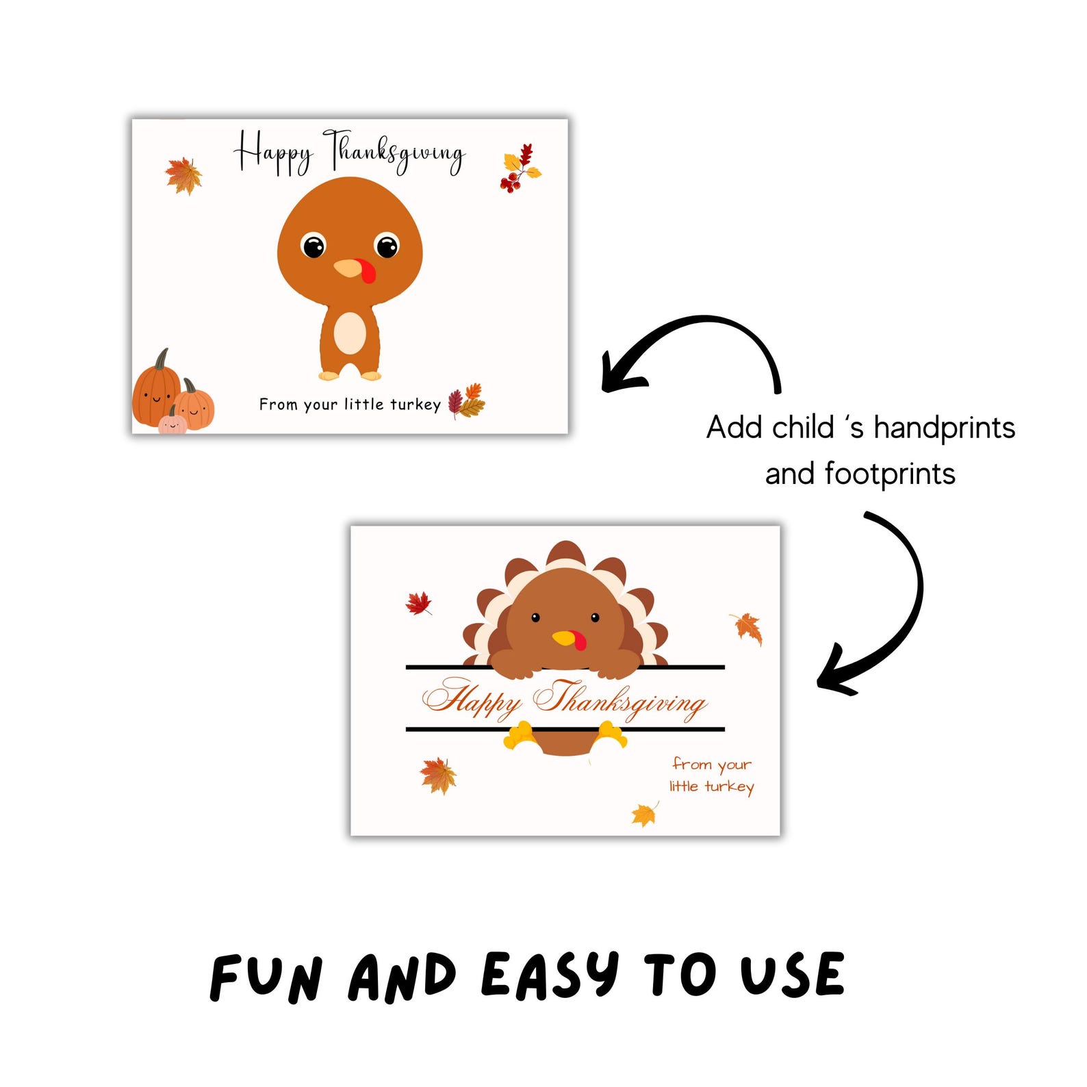 Thanksgiving Handprint Turkey Art, Fall Keepsake (digital Download) - Etsy