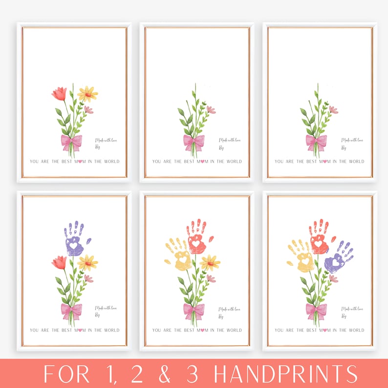 Handprint Floral Bouquet Art: Grandma Mother's Day Keepsake (digital ...