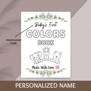 Baby's First Colors Book, Kid's Coloring Pages, DIY Baby Shower ...