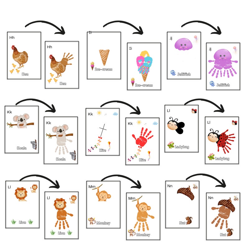 Alphabet Handprint Footprint Art: A-Z Phonics Activity (PDF) - Etsy