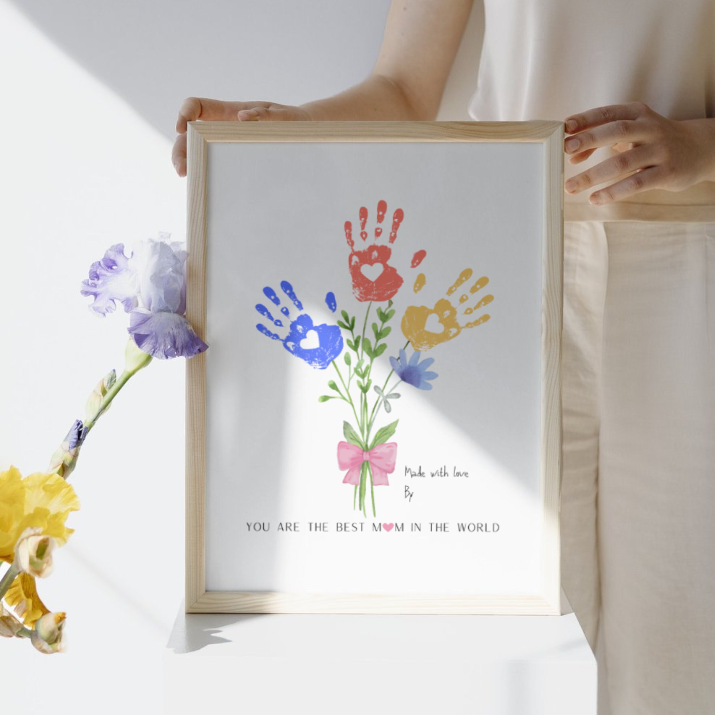 Mothers Day Handprint Craft Flower Handprint Art Birthday Activity ...