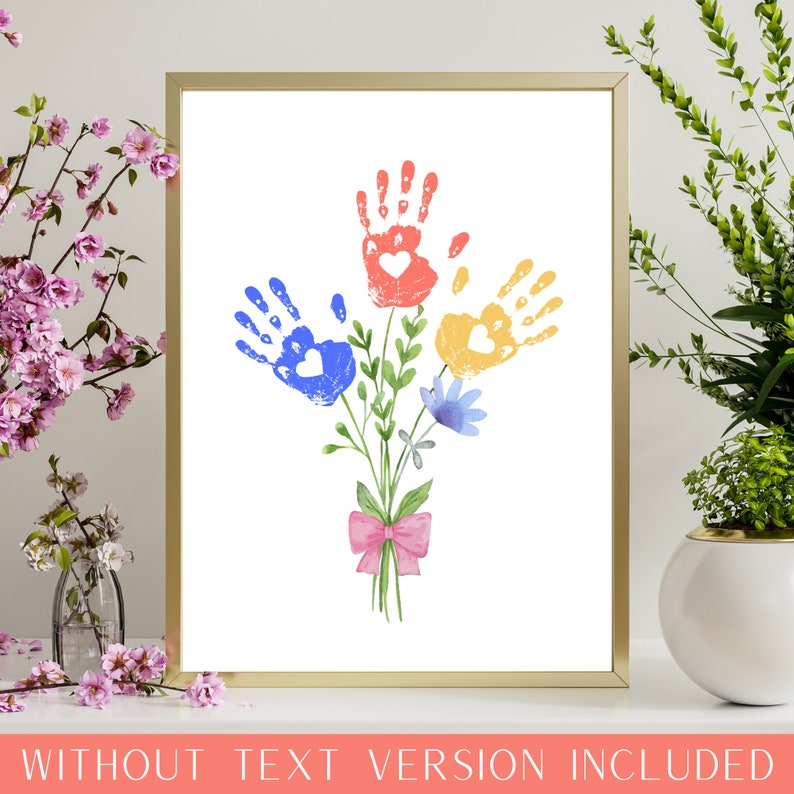 Mothers Day Handprint Craft Flower Handprint Art Birthday Activity ...