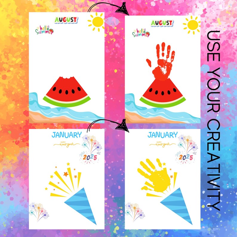 Handprint Memory Book Printable: Prek-kindergarten Keepsake (PDF) - Etsy